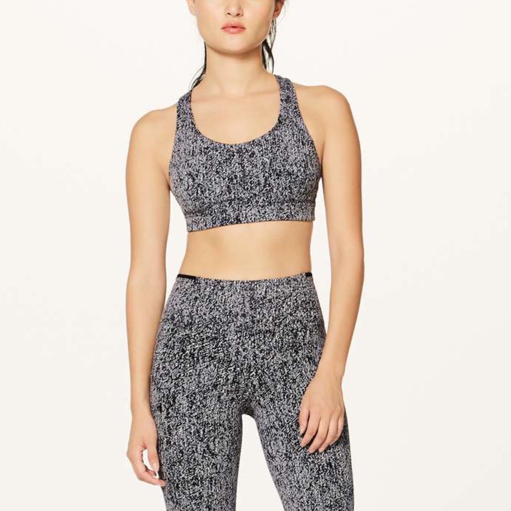 Lululemon Rack Pack Bra Sz 10 Black & White - Gem